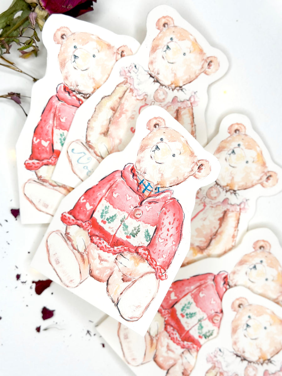Festive Ted - die cut card – Sophie Amelia Creates