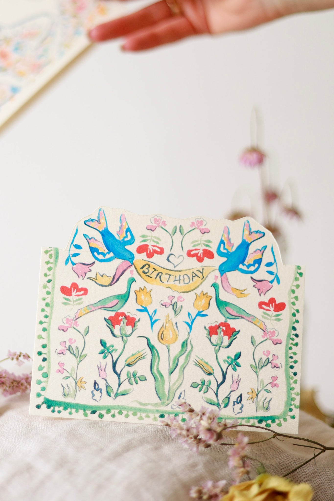 Birthday folk hand-cut card – Sophie Amelia Creates